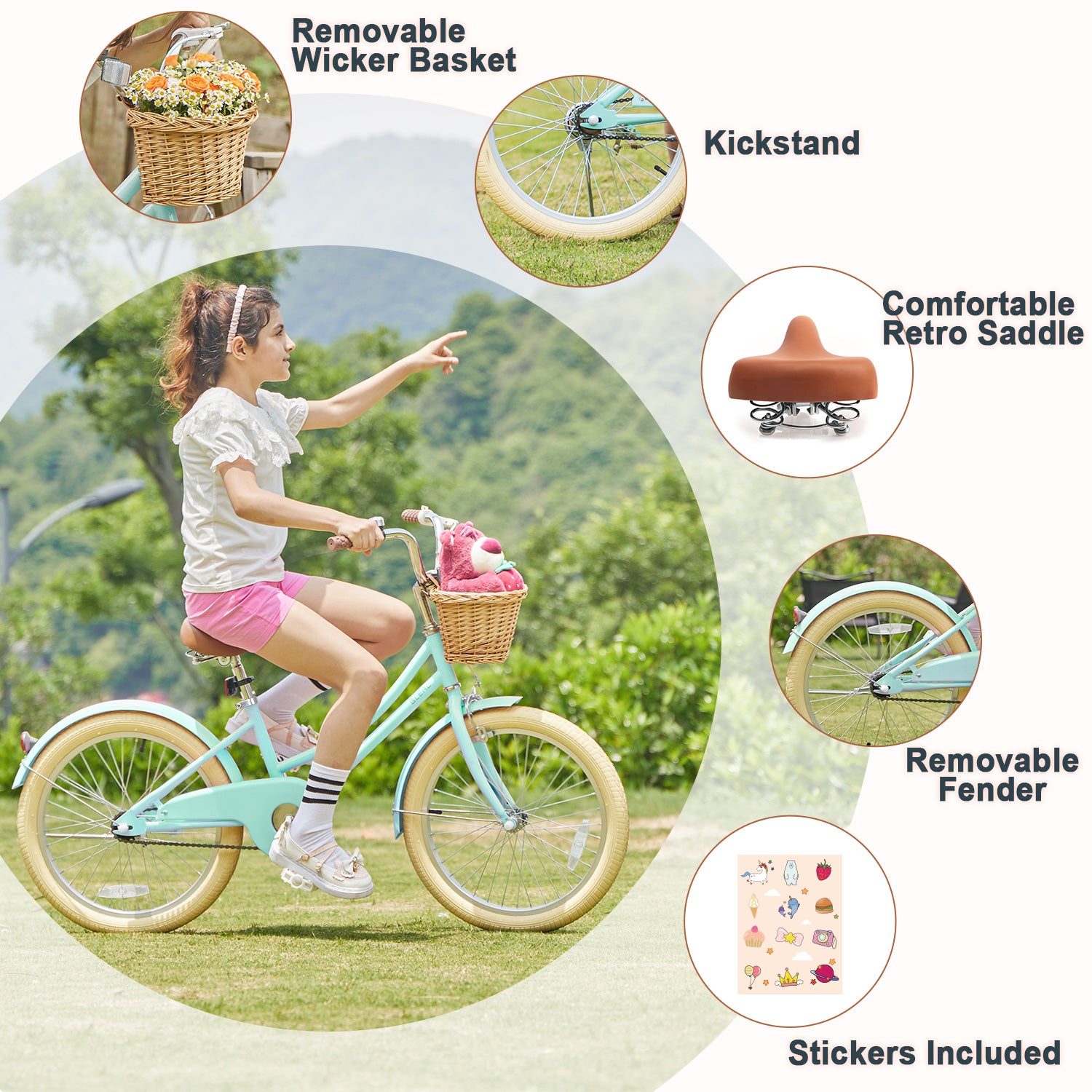 Glerc 20-Inch Retro Style Girls Bike – GlercBikesUK